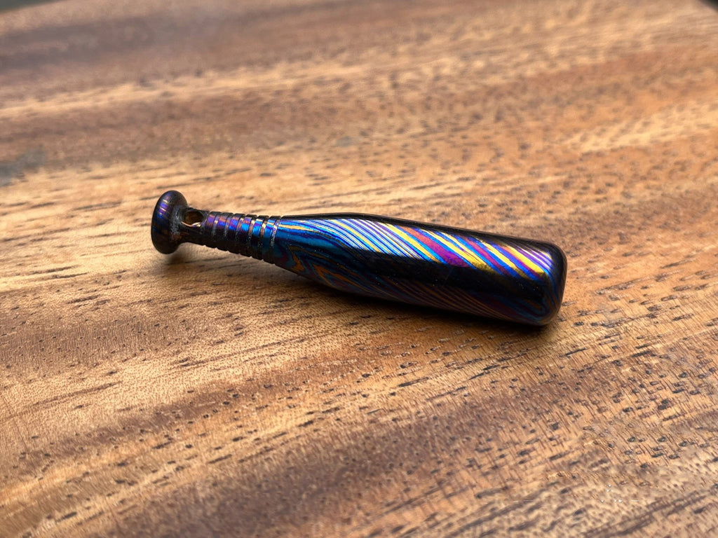 Nealsgadgets Titanium Damascus Baseball Bat Pendant